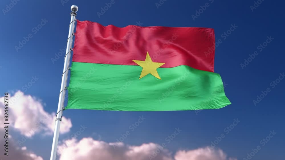 Flag Burkina Faso BF 4k loop Stock Video | Adobe Stock