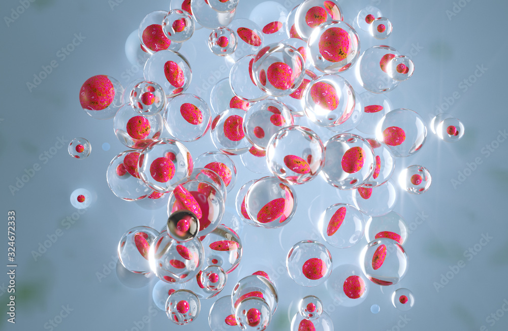 Ovum with outer structure called corona radiata - 3D Rendering Stock ...