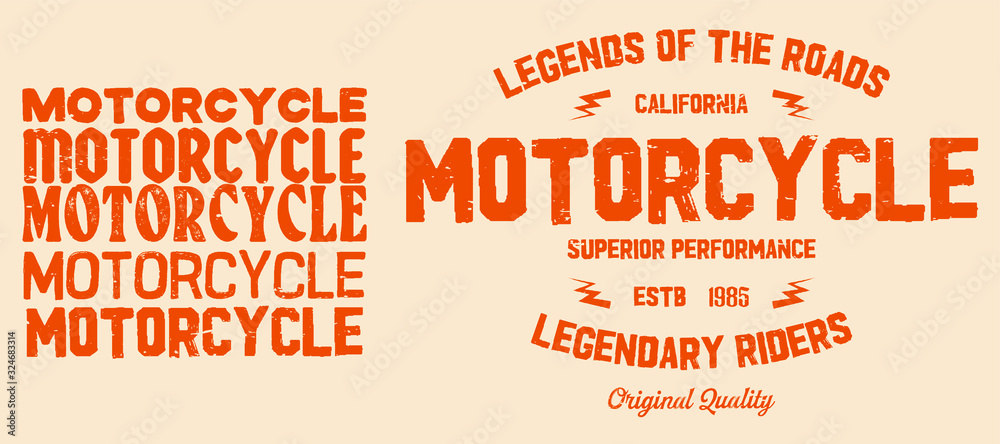 Emblem Motorcycle Collection .Decorative gothic serif font inspired by ...