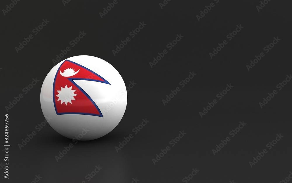 nepal flag. 3d ball flag of countries. country flag background. country ...