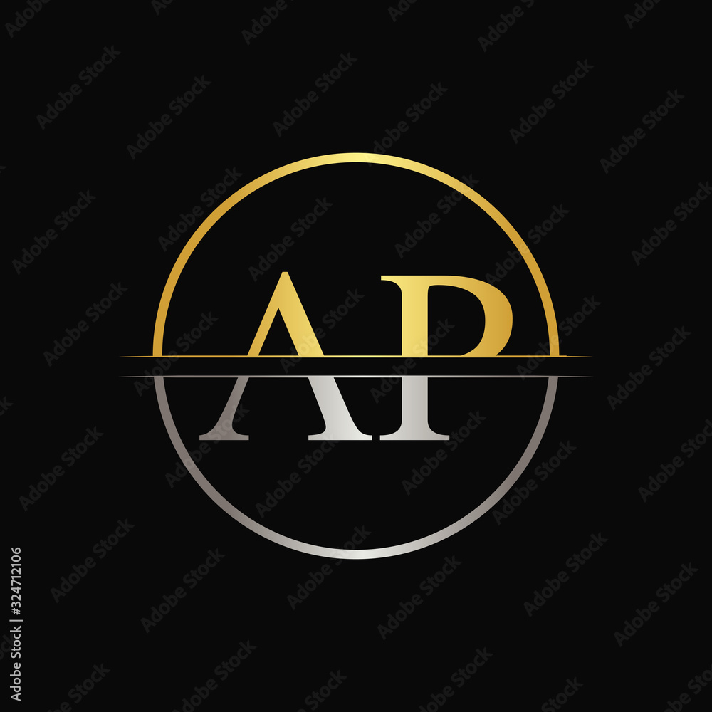 Initial Circle AP Letter With Modern Typography Vector Template ...