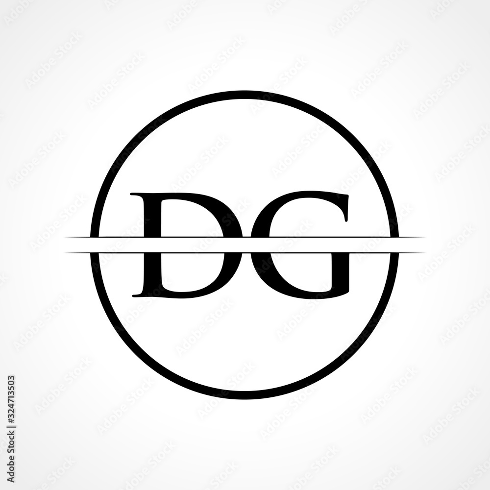 Initial DG Letter Logo Design Vector Template With Black Color. DG Logo ...
