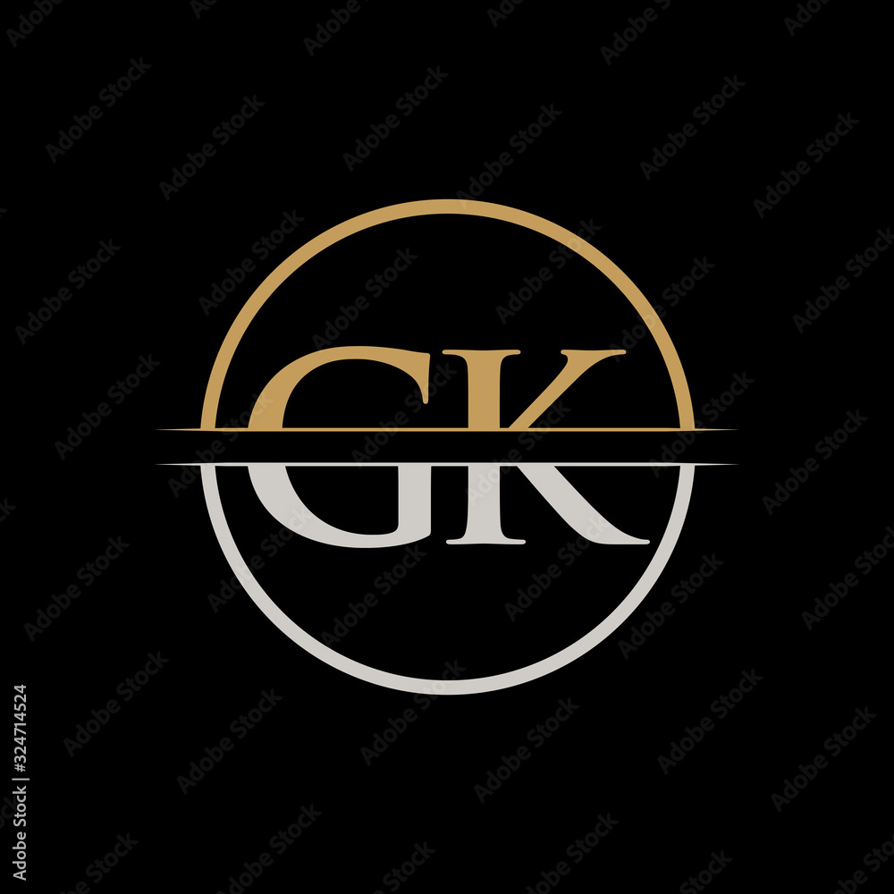 GK letter Type Logo Design vector Template. Initial Letter GK logo ...