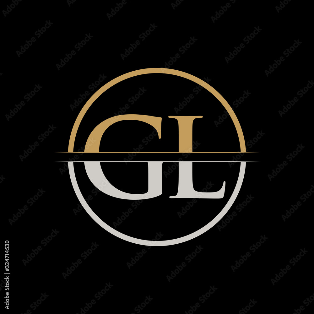 GL letter Type Logo Design vector Template. Initial Letter GL logo ...