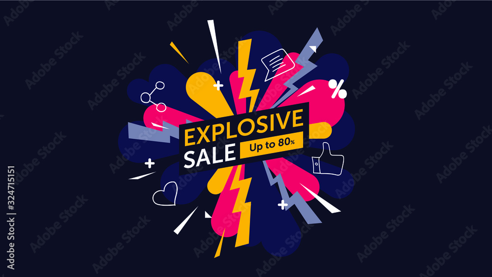 Vector modern explosive sale discount sticker. Usable for web site ...