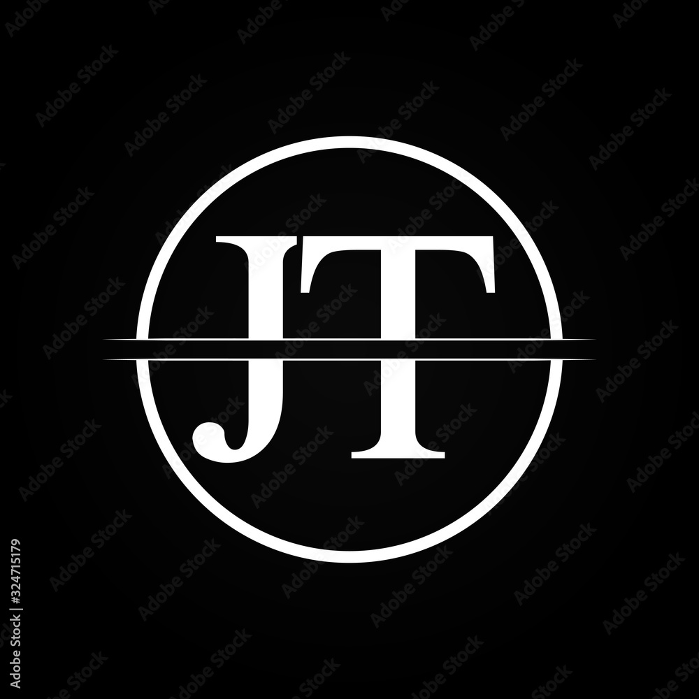 JT letter Type Logo Design vector Template. Abstract Letter JT logo ...