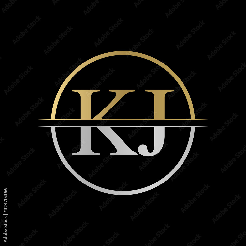 Initial KJ letter Logo Design vector Illustration. Abstract Letter KJ ...