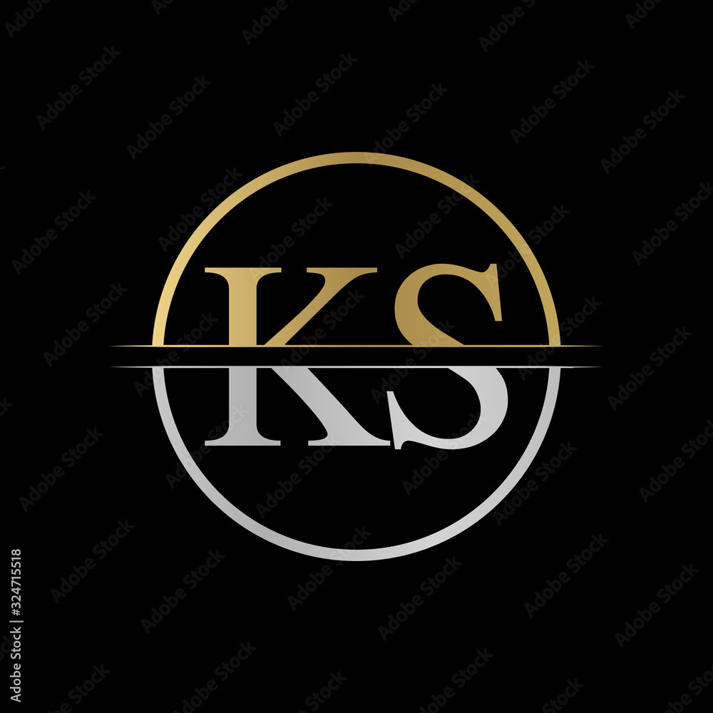 Initial KS letter Logo Design vector Illustration. Abstract Letter KS ...