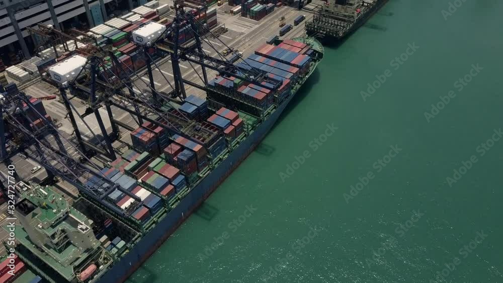 Stockvideon An aerial view of the Hong Kong International Terminal (HIT ...