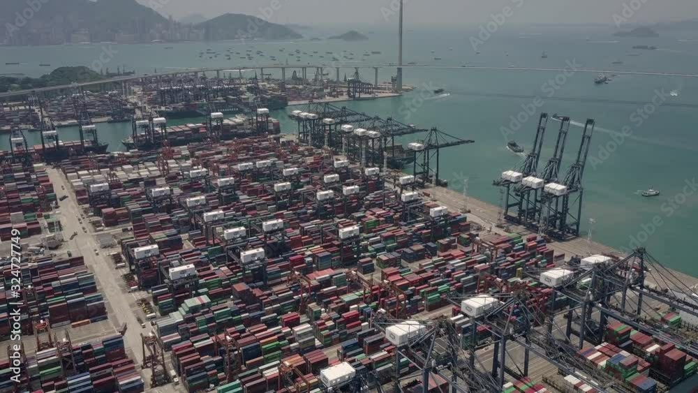 An aerial view of the Hong Kong International Terminal (HIT), where ...