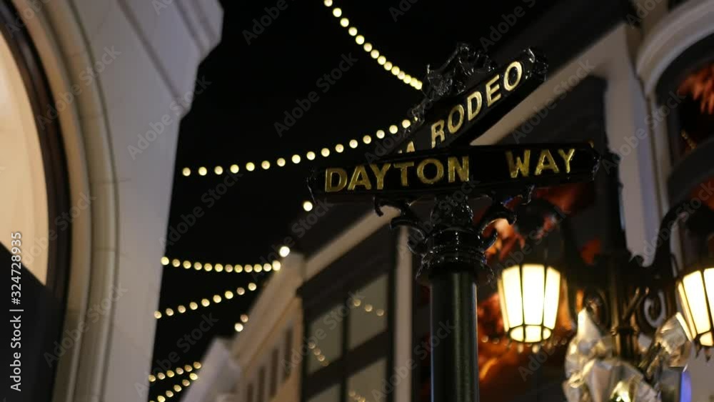 World famous Rodeo Drive symbol, Cross Street Sign, Intersection in ...
