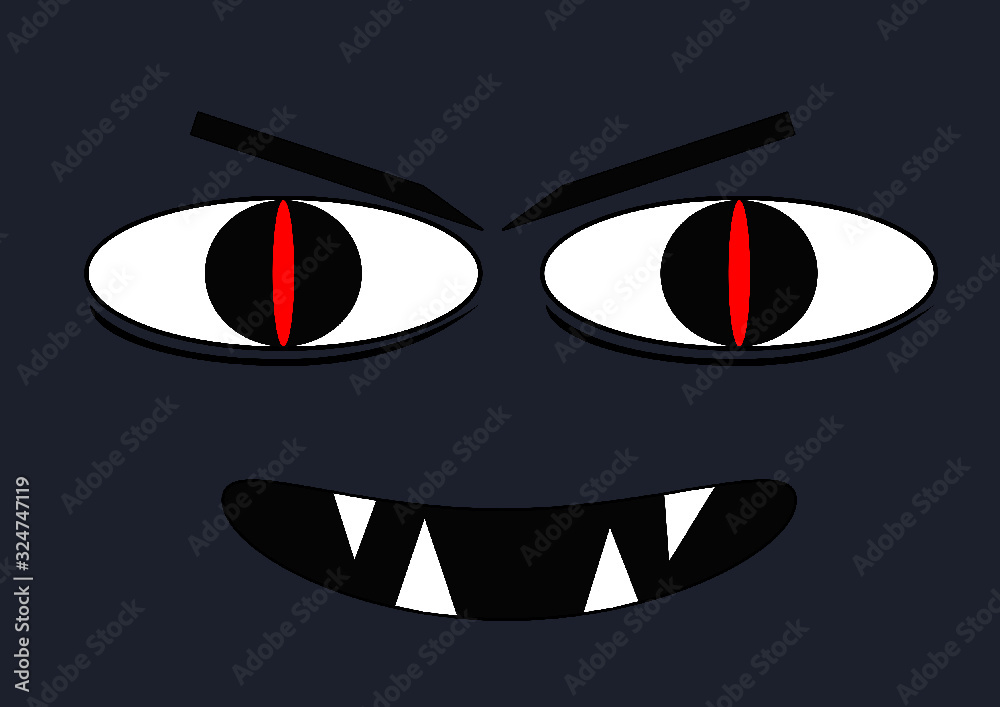 Spooky emoticon simple design isolated on dark background Stock Vector ...