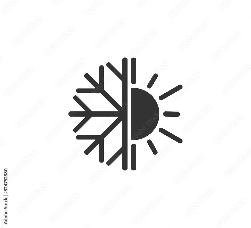Hot, cold icon. Vector illustration, flat design. Stock Vector | Adobe ... Hot, cold icon. Vector illustration, flat design. Stock Vector | Adobe ...