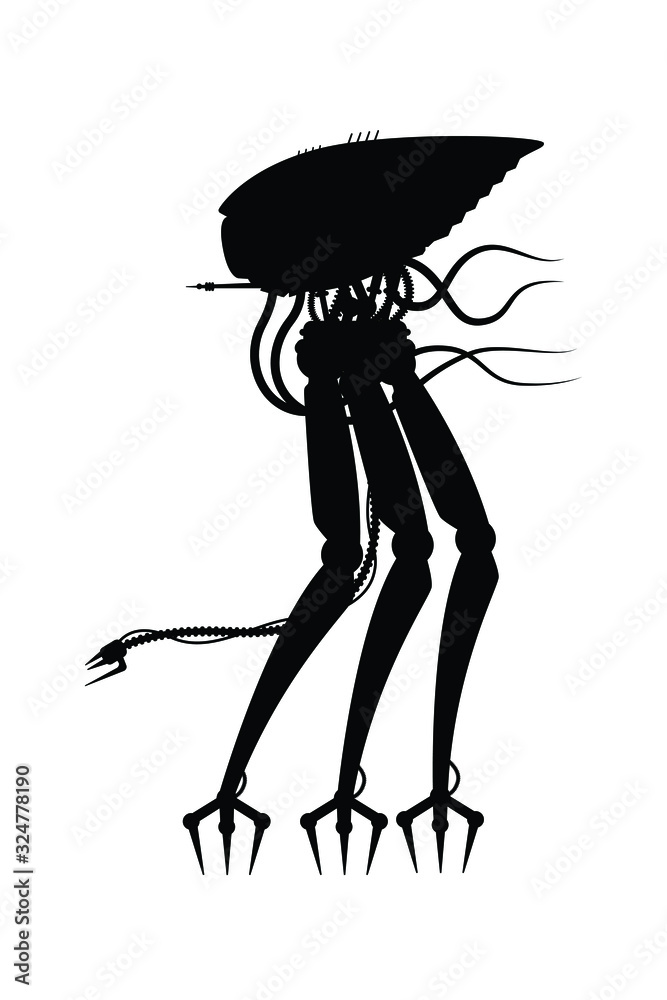 Mars alien robot silhouette vector illustration Stock Vector | Adobe Stock
