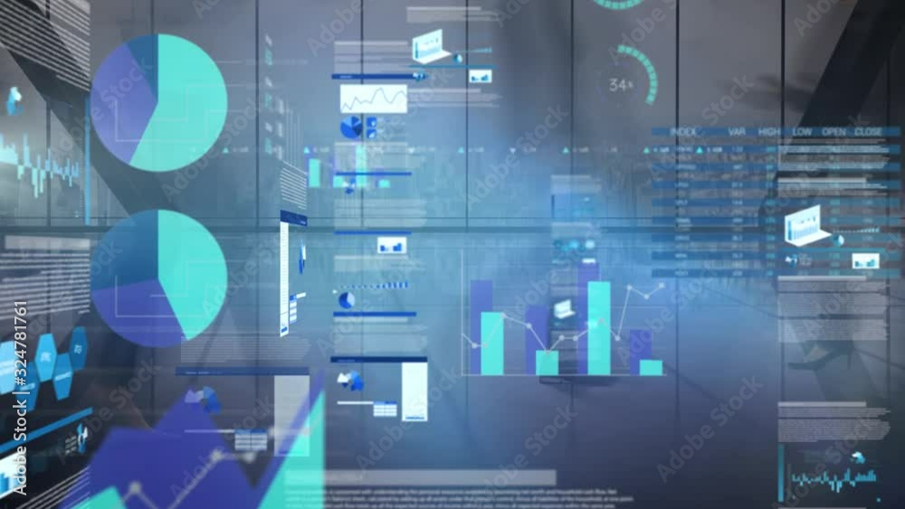 Animation of data processing in grey background Stock Video | Adobe Stock