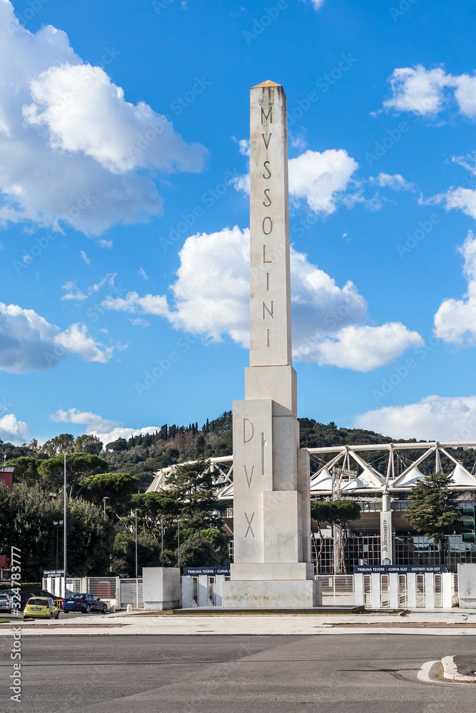 Mussolini Obelisk Rom Stock Photo | Adobe Stock