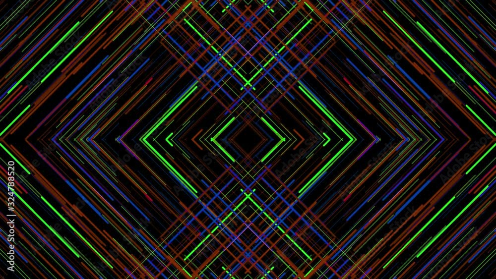 Triangular pattern of lines with interference. Animation. Hypnotic mirror pattern of ...