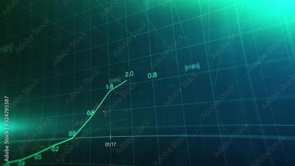 Financial graph showing statistics, prices falling, stock market crash ...