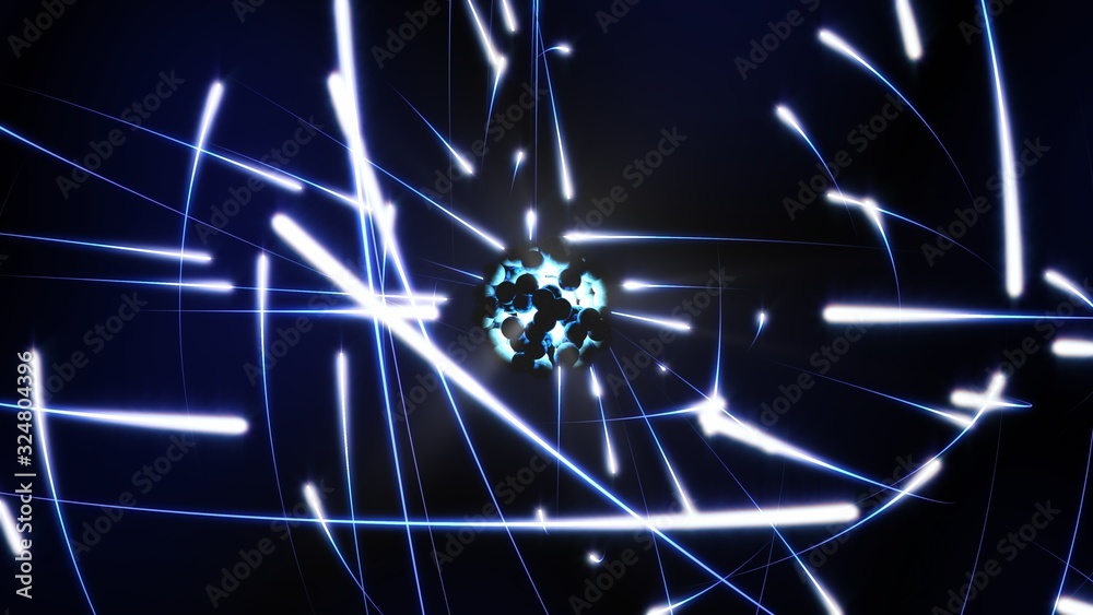 Uranium Atom 3d Model