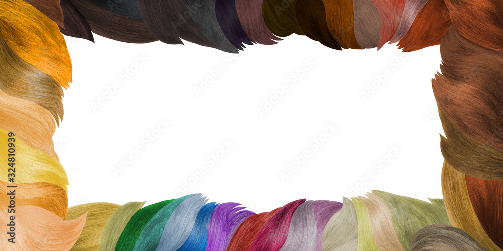 Hair tips colored in all shades of palette for coloring hair framing ...