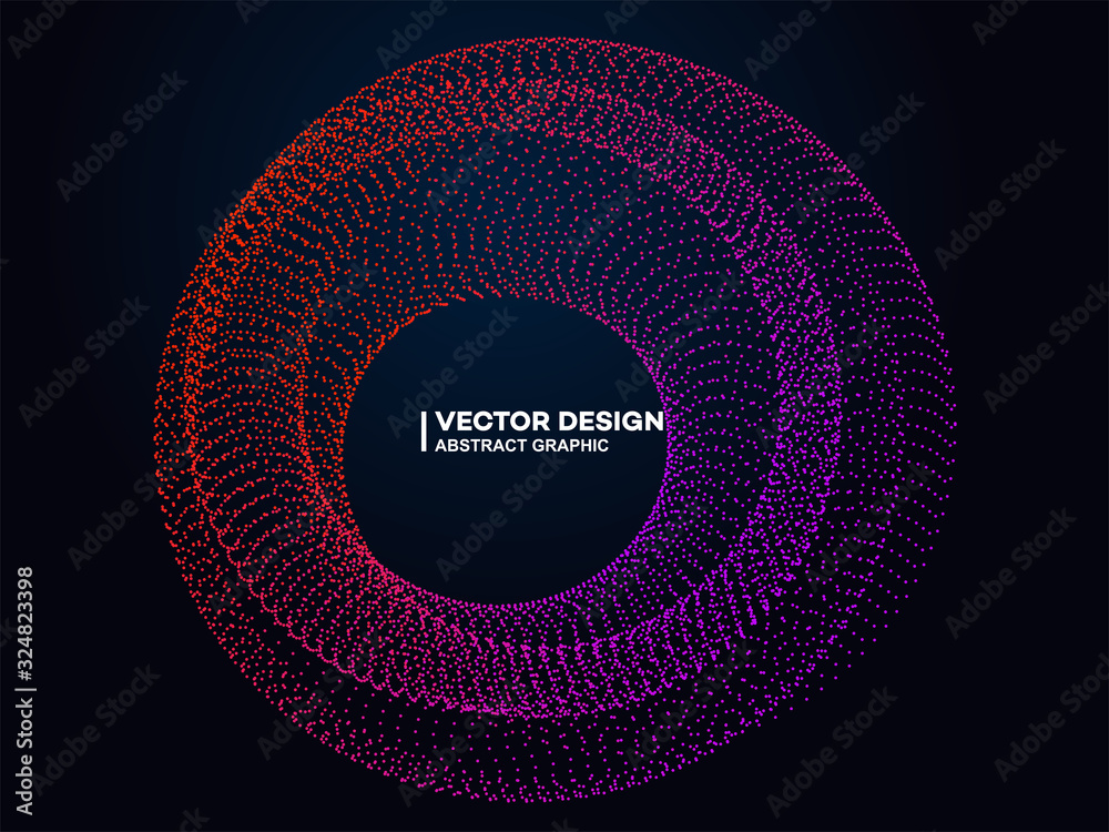 The ring formed by glowing particles, future technology concepts, the ...