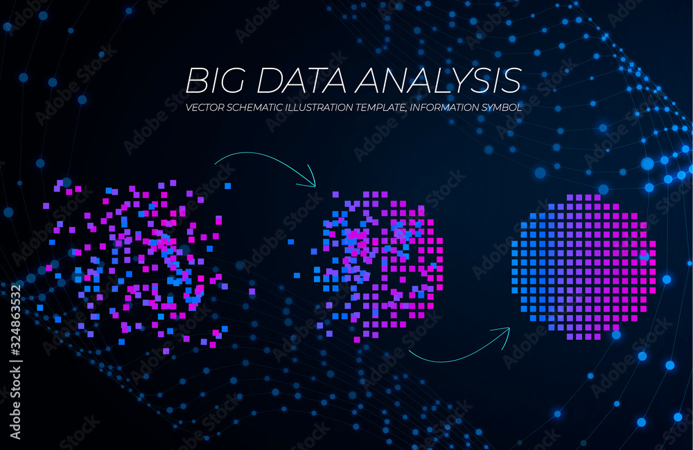 Vector Glow Big Data Analysis Illustration, Technology Elements ...