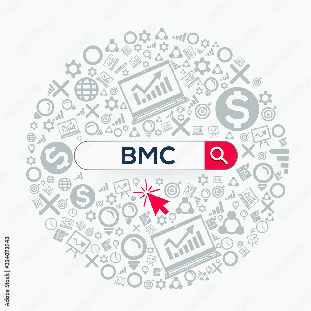 BMC Mean business Model Canvas Word Written In Search Bar Vector