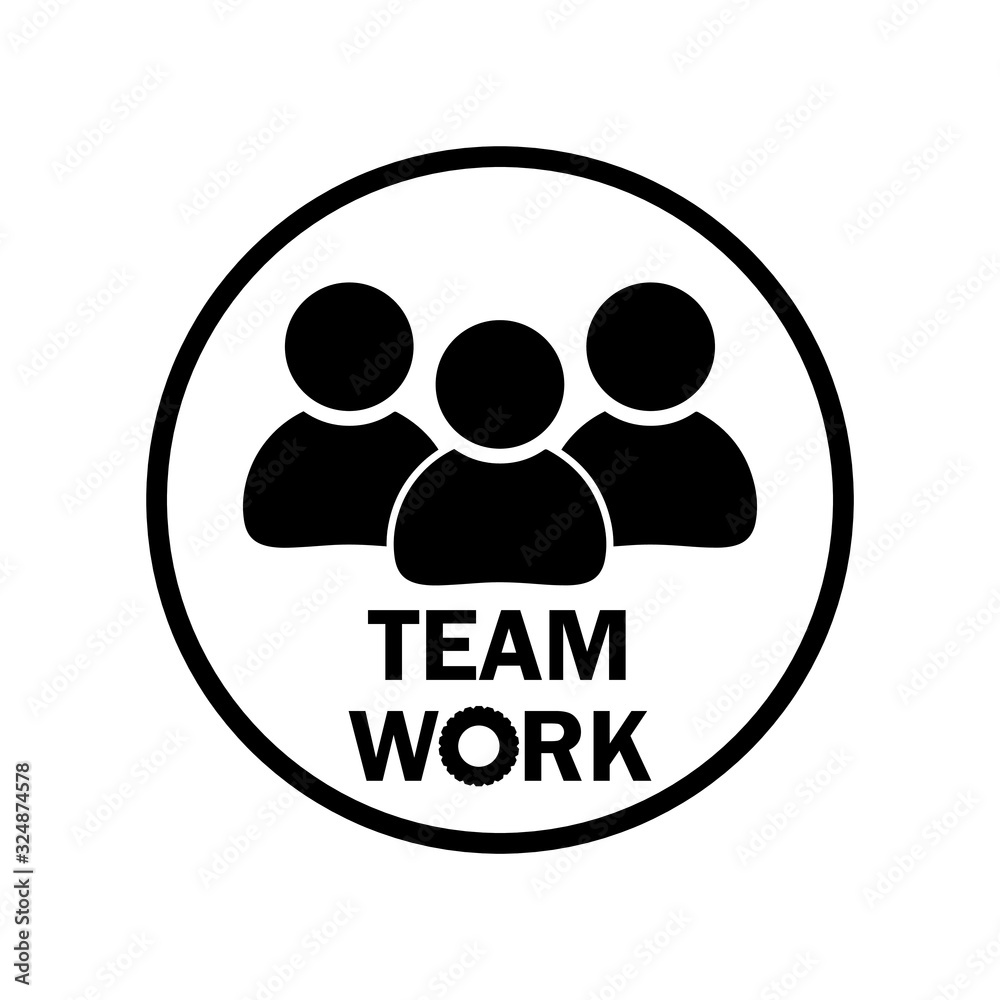 Symbol of Teamwork. Icon for web site design, logo, app, isolated on ...