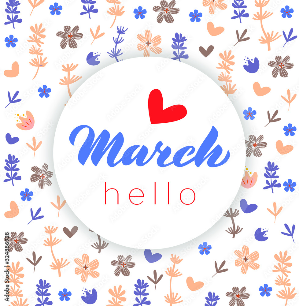 March - Hand drawn lettering month name. Hand written month March for ...