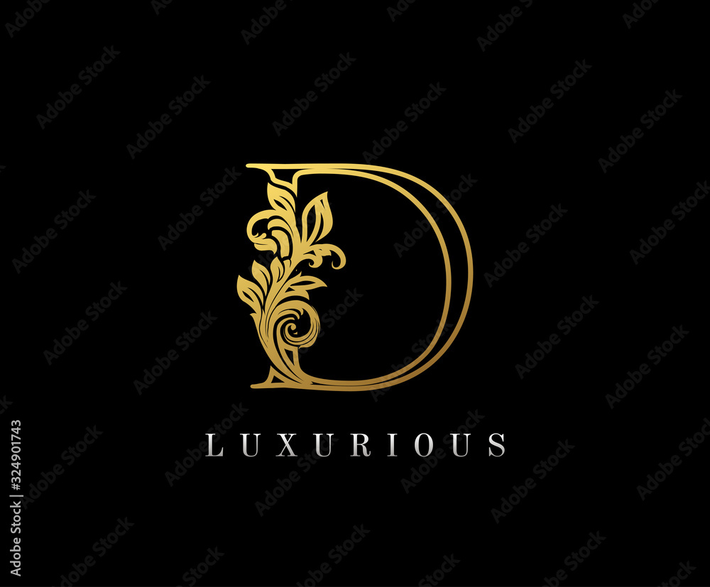 Gold Letter D Logo. D Letter Design Vector with Golden Colors and ...