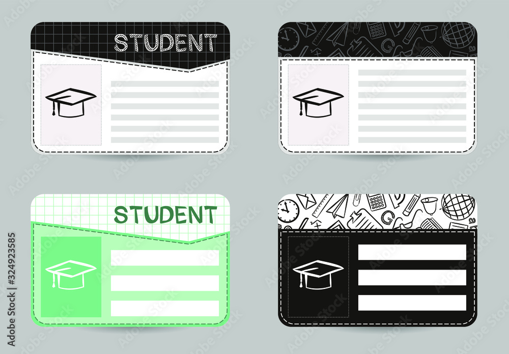 School id card, personal student identification card. University ...