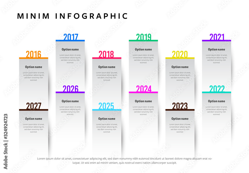 Infographic Panels Layout with 12 Options Stock Template | Adobe Stock
