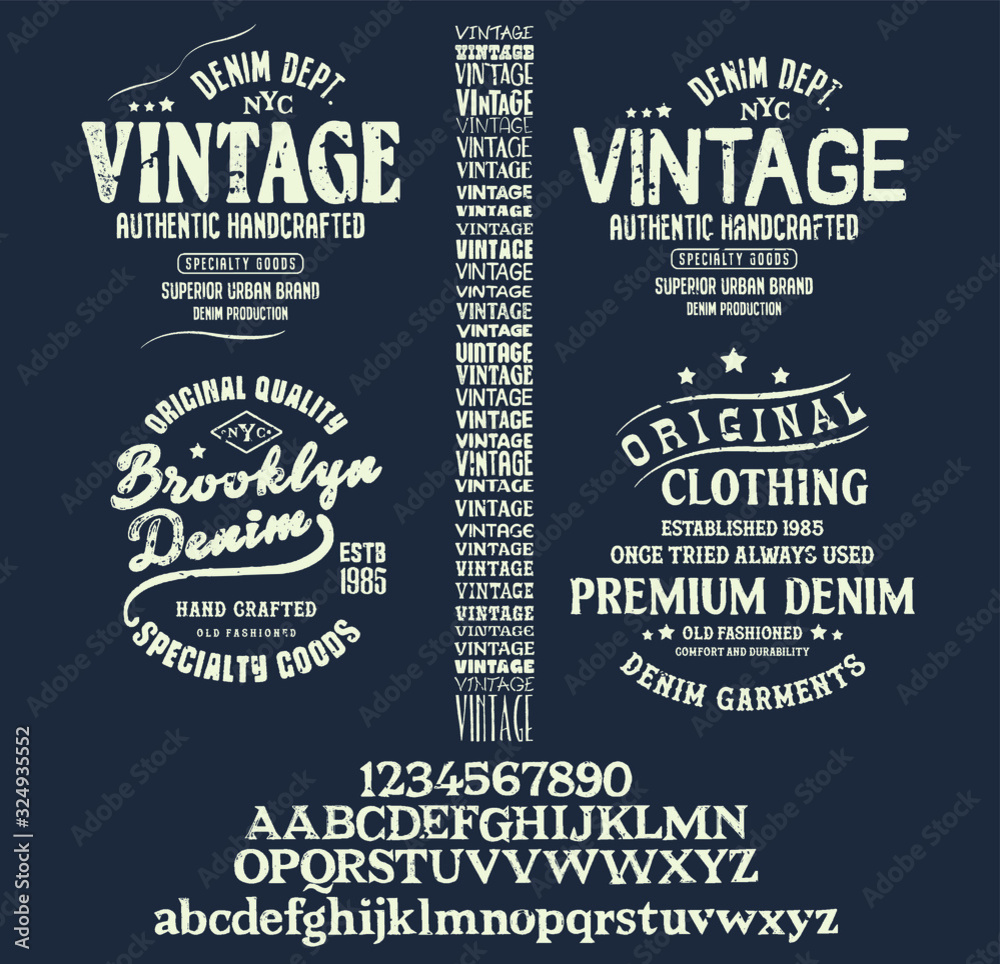 Original vintage Denim print for t-shirt or apparel. Old school vector ...