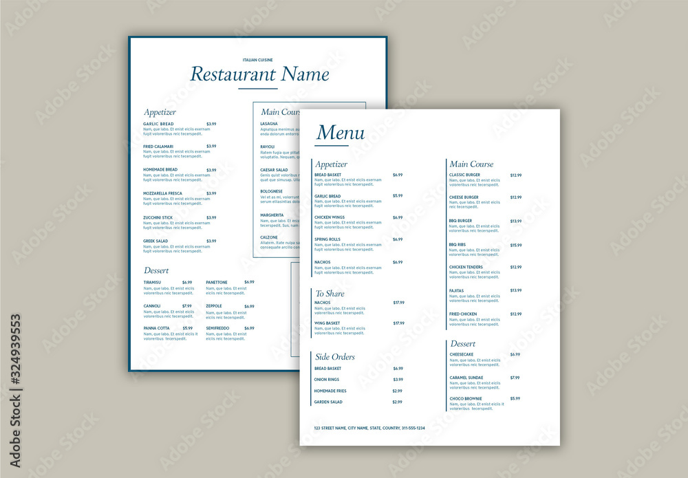 Magazine Layout Set with Teal Border and Accents Stock Template | Adobe ...