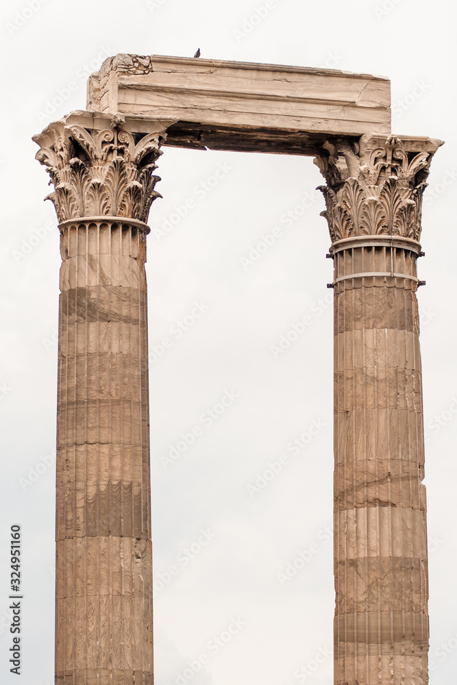 Detail of antique pillar, The Temple of Olympian Zeus columns (also ...