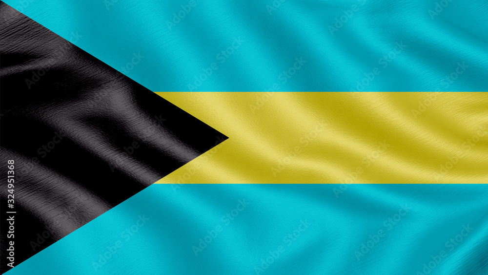 Flag of Bahamas. Realistic waving flag 3D render illustration with ...