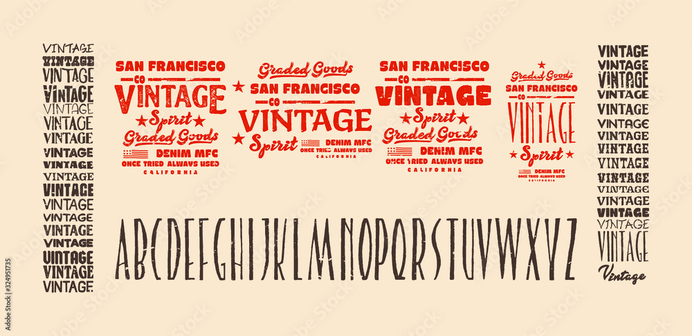 Original vintage Denim print for t-shirt or apparel. Old school vector ...