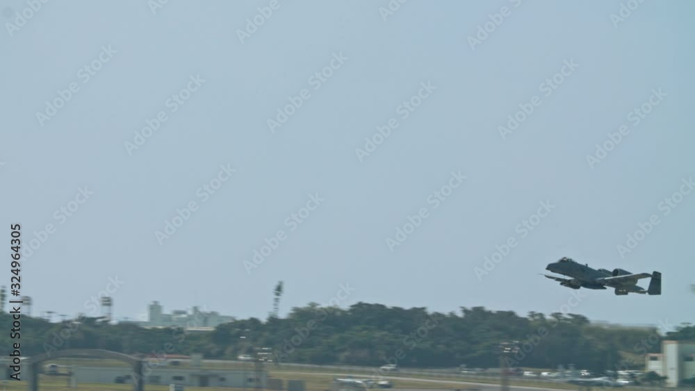 Kadena AB Okinawa Japan Feb 21 2020 Military aircraft taking off and on ...