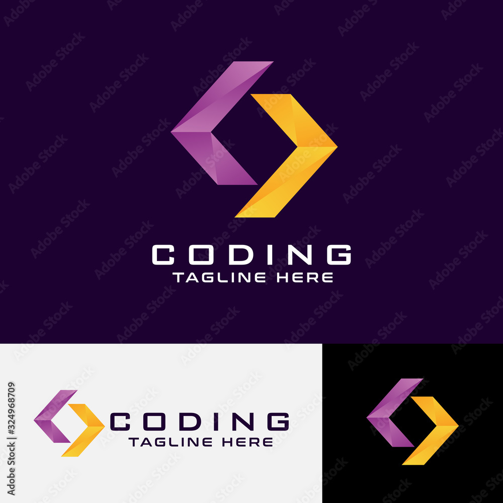 Logo design emblem vector Geometric Coding logo modern style Template ...