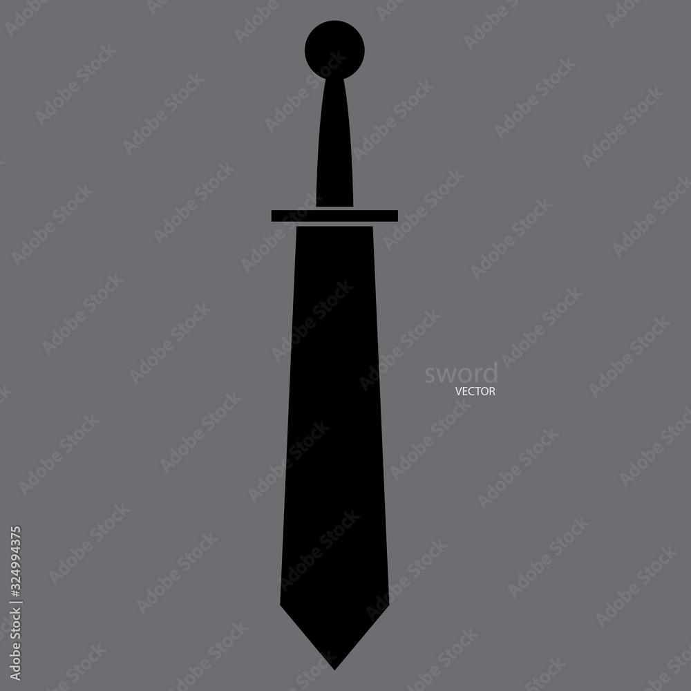 sword logo. vector of swords. Stylized Black Metal Battle Sword vector ...