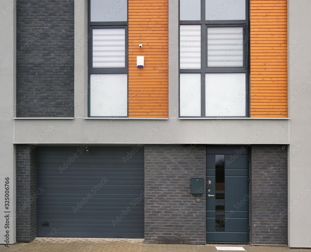 Front wall of a mass production standard low cost residential building ...