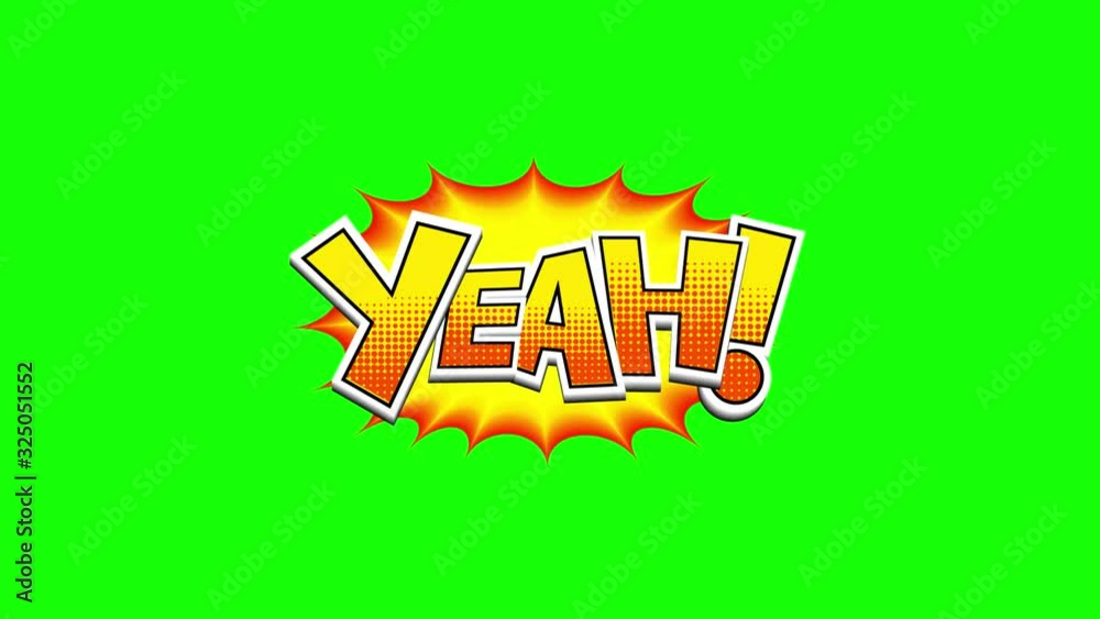 Text effect cartoon, comic strip word- YEAH- in 2 different styles on ...