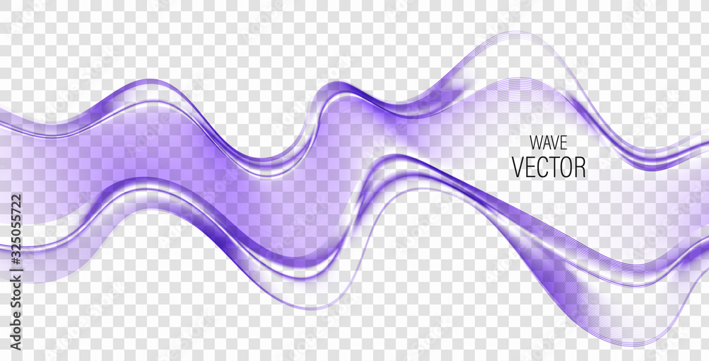 Smooth vector waves or lines on a transparent background.Abstract ...