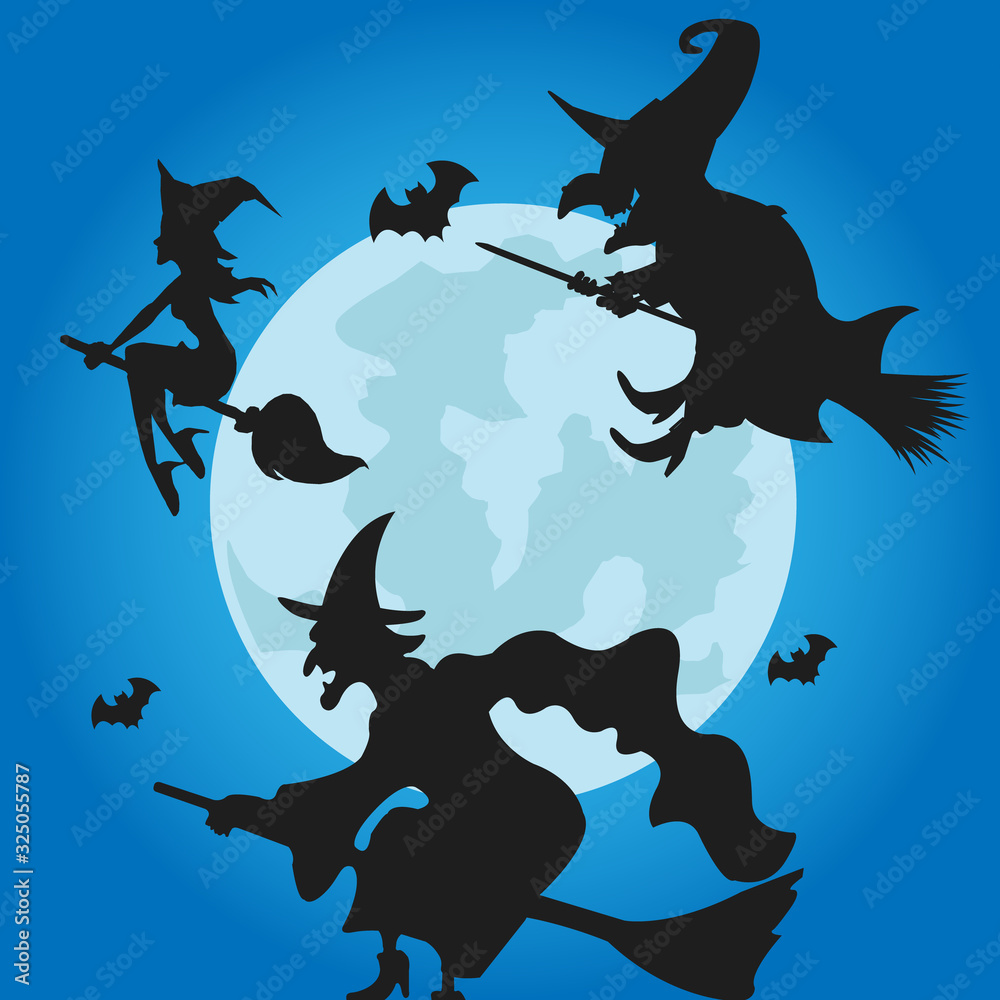 Cartoon witch flying Stock Vector | Adobe Stock