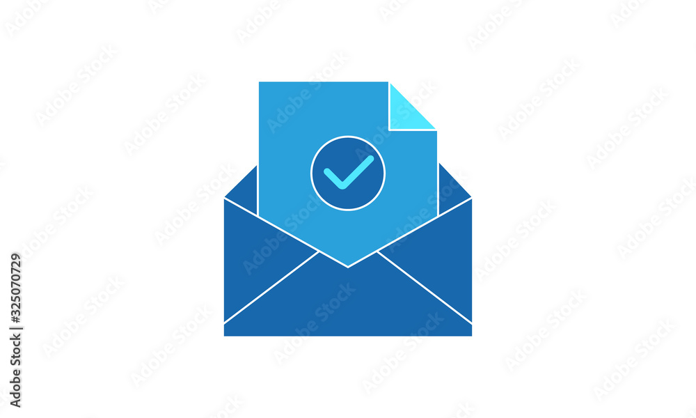 Approved mail icon for verified letters or messages Stock Vector ...