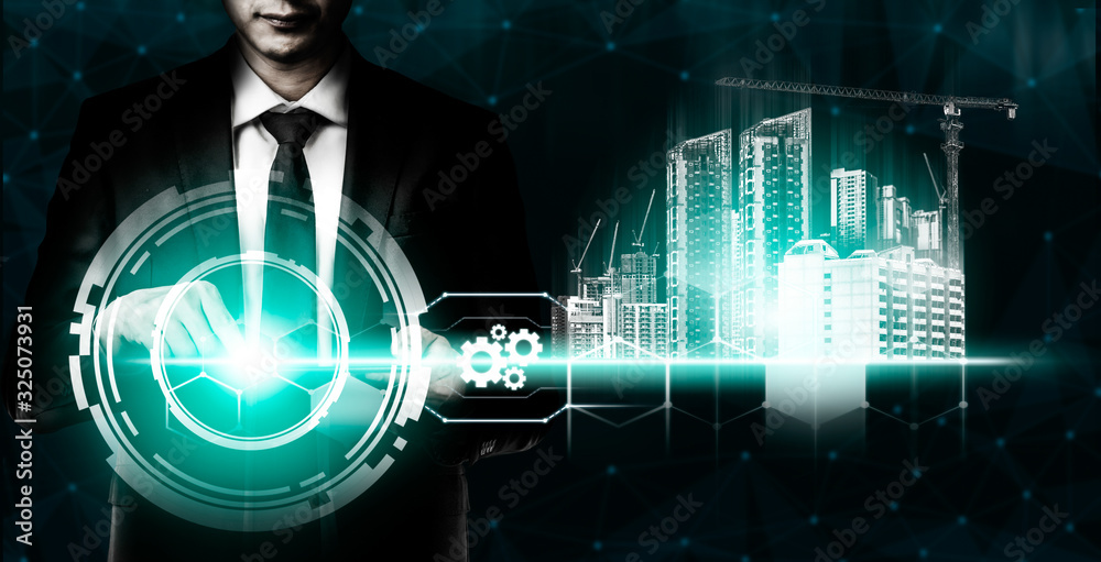 Innovated building architecture and engineering showing by future ...