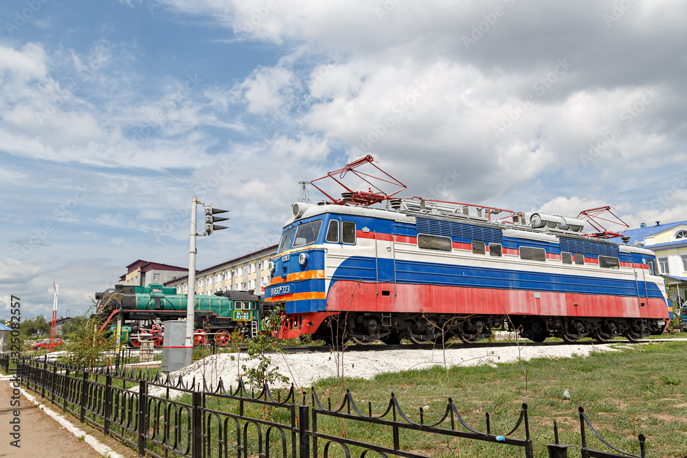 Russia, Ulan-Ude - August 03, 2018: Electric locomotive VL-60k-753 ...