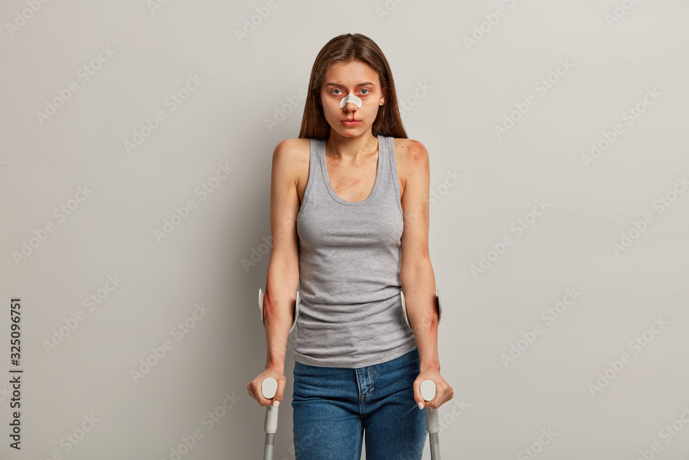 People, health problems and recovery concept. Female car passenger or ...