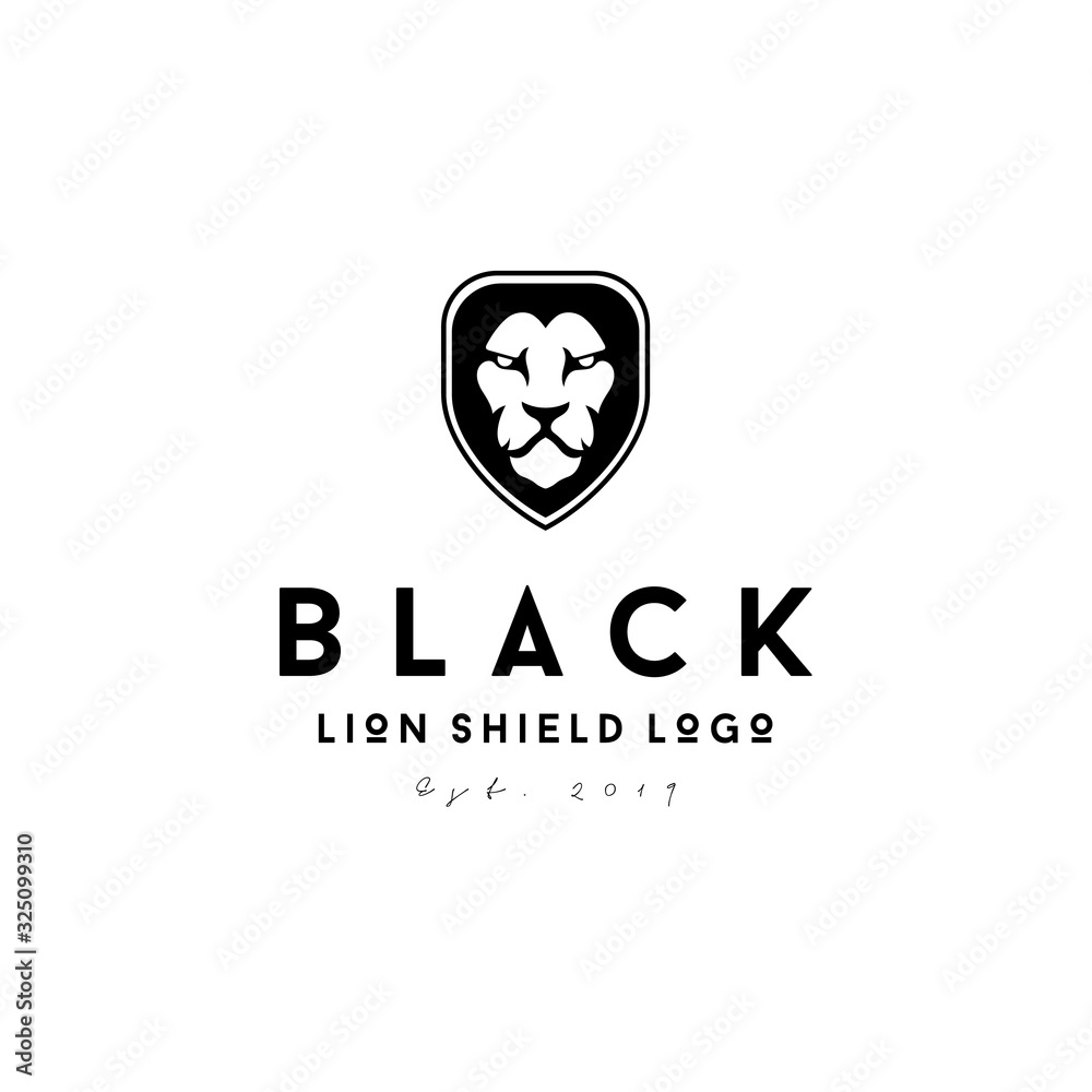 Security shield with lion logo design Stock Vector | Adobe Stock