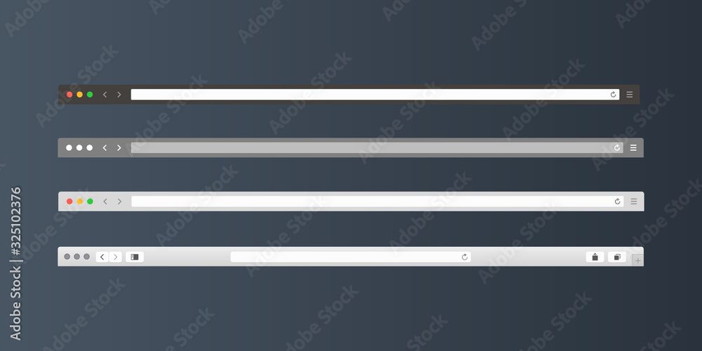 Browser top bar template, illustraion, vector Stock Vector | Adobe Stock